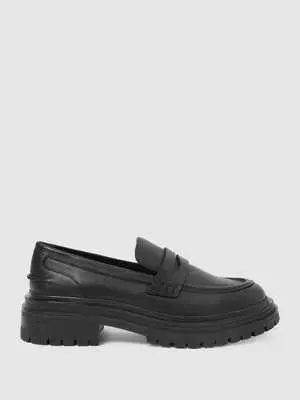 REISS Adele Leather Loafers