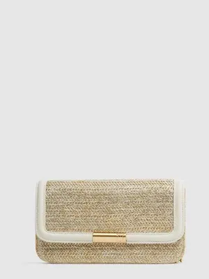 REISS Raffia Clutch Bag