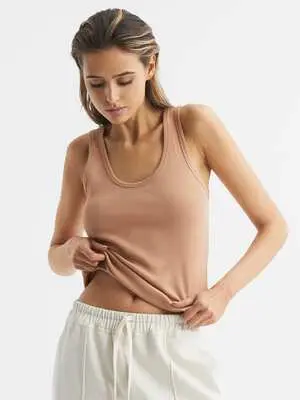 REISS Violet Scoop Neck Jersey Vest Top