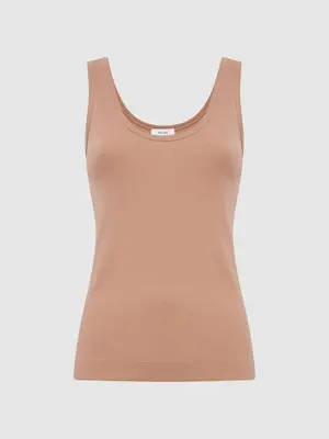 REISS Violet Scoop Neck Jersey Vest Top