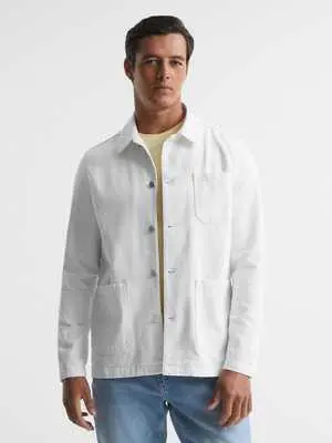 REISS Distant Cotton Twill Worker Jacket