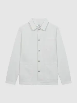 REISS Distant Cotton Twill Worker Jacket