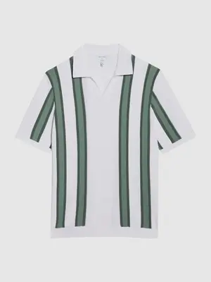 REISS Che| Che Ricco Open Collar Striped Polo T-shirt