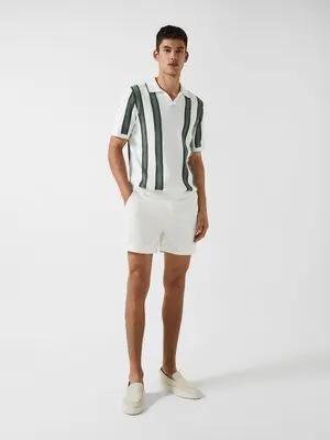 REISS Che| Che Ricco Open Collar Striped Polo T-shirt
