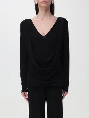 Alberta Ferretti Draped Long Sleeve Top - Black