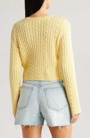 ALL IN FAVOR Crop Cable Cardigan