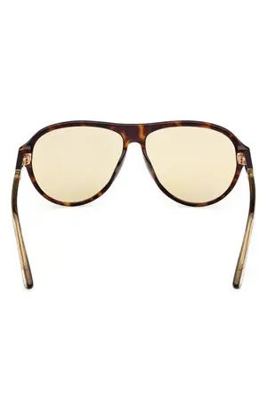 TOM FORD Quincy 59mm Aviator Sunglasses - Havana / Eco / Khaki