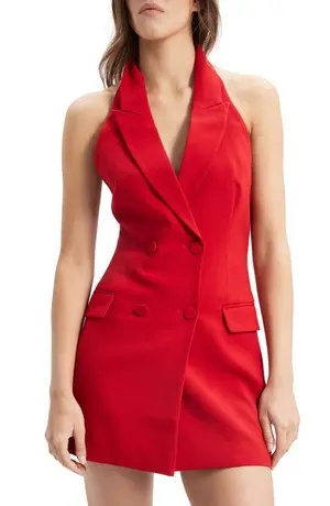 Bardot Freya Sleeveless Blazer Halter Minidress