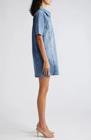 ramy brook tunechi denim dress Tunechi Denim Shirt Dress in light wash