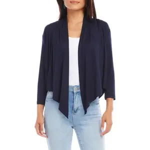 Karen Kane Calli Draped Open Front Cardigan - Navy