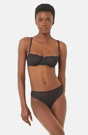 ETAM Idole Lace Tanga - Black