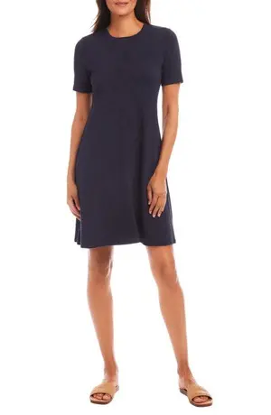Karen Kane Short Sleeve Sheath Dress - Navy