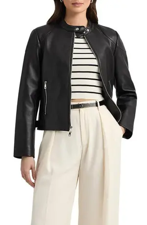 Ralph Lauren Lambskin Leather Moto Jacket
