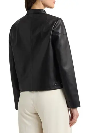 Ralph Lauren Lambskin Leather Moto Jacket