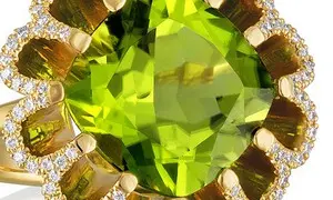 MINDI MOND 18k Gold Peridot And Diamond Ring - 18k Yellow Gold