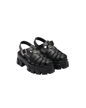 Prada Rubber Monolith Sandals - Black