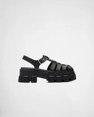 Prada Rubber Monolith Sandals - Black