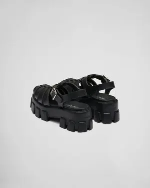 Prada Rubber Monolith Sandals - Black