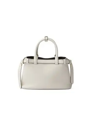 Prada Small Leather Handbag With Buckle Detail - White