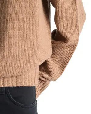 Prada Cashmere And Wool Logo Crew-neck Sweater - Brown