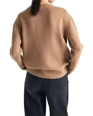 Prada Cashmere And Wool Logo Crew-neck Sweater - Brown