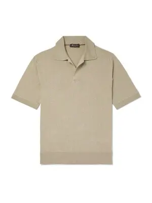 LORO PIANA Loro Piana - Silk And Linen-Blend Polo-Shirt - Men - Neutrals 