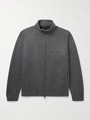 Loro Piana Cashmere-blend Zip-up Sweater - Gray