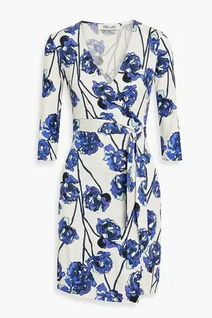 Diane Von Furstenberg Julian Floral-print Mini Wrap Dress - Blue