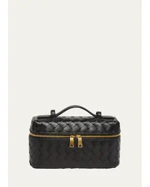 Bottega Veneta Bang Bang Vanity Intrecciato Leather Crossbody Bag Black