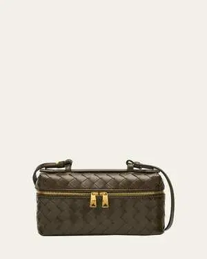 Bottega Veneta Bang Bang Vanity Intrecciato Leather Crossbody Bag Kaki