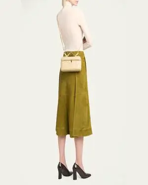 Bottega Veneta Bang Bang Vanity Intrecciato Leather Crossbody Bag - Limestone