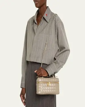 Bottega Veneta Bang Bang Vanity Intrecciato Leather Crossbody Bag - Limestone