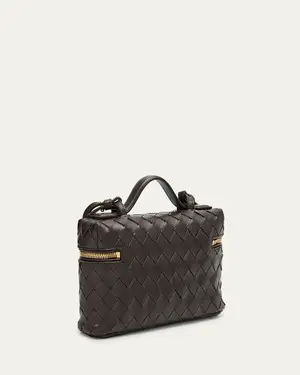 Bottega Veneta Bang Bang Vanity Intrecciato Leather Crossbody Bag - Limestone