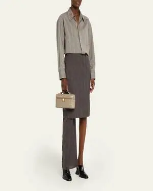 Bottega Veneta Bang Bang Vanity Intrecciato Leather Crossbody Bag - Limestone