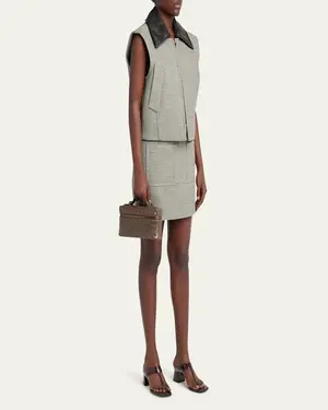 Bottega Veneta Bang Bang Vanity Intrecciato Leather Crossbody Bag - Limestone