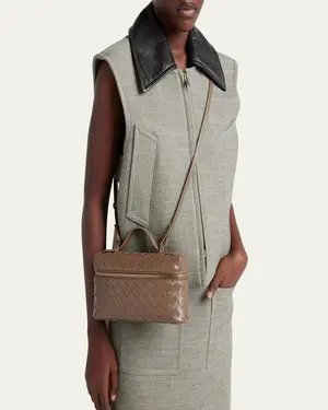 Bottega Veneta Bang Bang Vanity Intrecciato Leather Crossbody Bag - Limestone