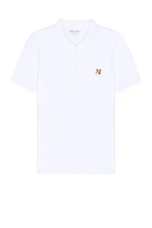 Maison Kitsuné Fox Head Patch Regular Polo - White