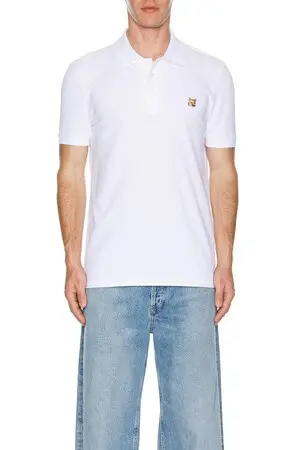 Maison Kitsuné Fox Head Patch Regular Polo - White