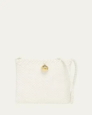 Bottega Veneta Intrecciato Leather Pouch Bag - Bone