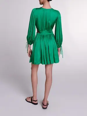 Maje Viscose Short Satin-look Dress