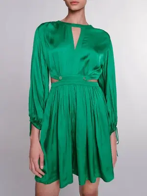 Maje Viscose Short Satin-look Dress