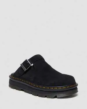 Dr. Martens Zebzag Suede Platform Mules - Black