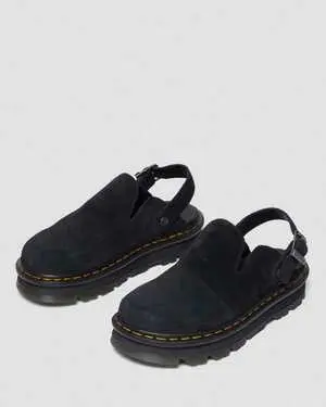 Dr. Martens Zebzag Suede Platform Mules - Black