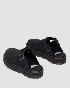 Dr. Martens Zebzag Suede Platform Mules - Black