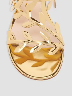 GIANVITO ROSSI Flavia Metallic Leather Flat Sandals - Mekong