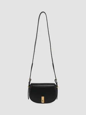 Polo Ralph Lauren Polo Ralph Lauren Mini ID Leather Saddle Bag Black