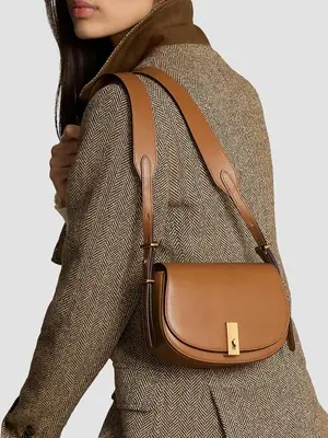 Polo Ralph Lauren Mini Id Leather Saddle Bag - Tan