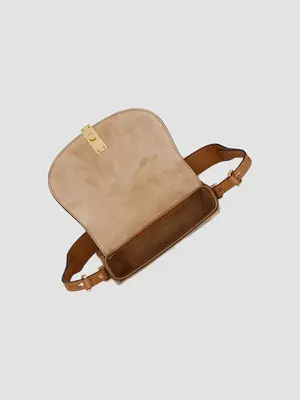 Polo Ralph Lauren Mini Id Leather Saddle Bag - Tan