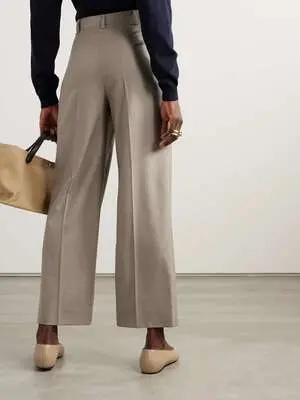 Loro Piana Pleated Wide-leg Wool Pants - Stone