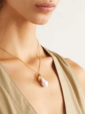 Bottega Veneta Gold-tone Necklace With Pearl - White